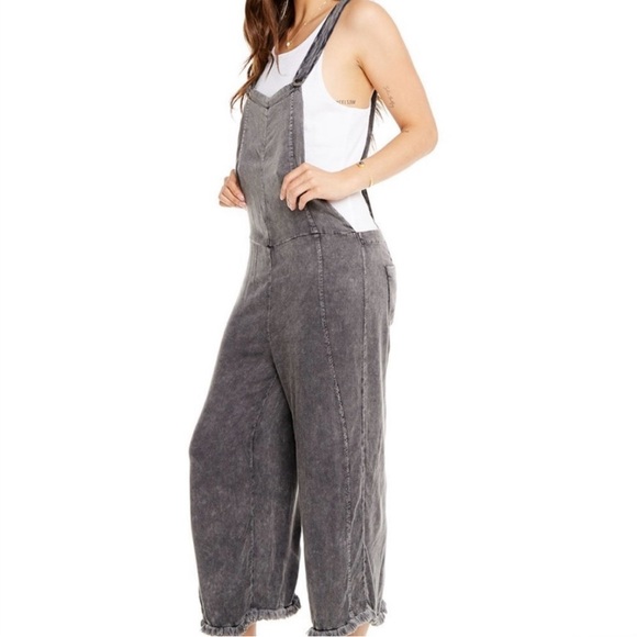 Chaser | Pants & Jumpsuits | Chaser Cross Back Cropped Culotte Overalls ...